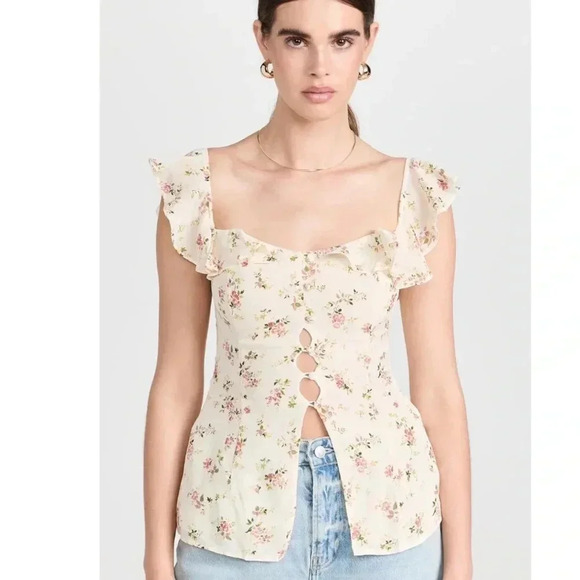 Reformation | Tops | Reformation Nwt Delaney Off The Shoulder Peek A ...